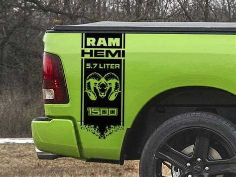 Dodge Ram 1500 Hemi 57 Liter 4x4 Bed Side Graphic Decals Stickers