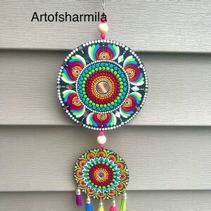 Mandala Dream Catcher Rainbow Colors Wall Decor Wall Hanging Dot