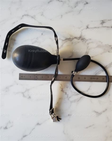 Inflatable Dildo Gag New Expanding With Locking Strap