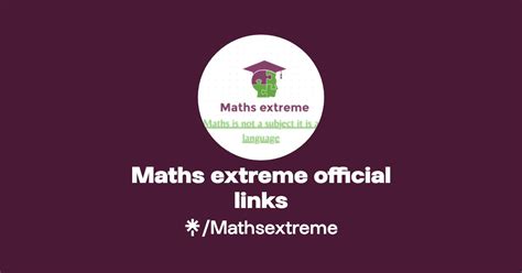 Maths Extreme Official Links Linktree