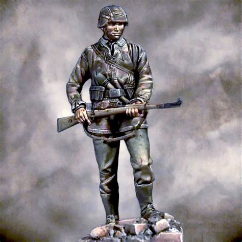 118 90mm Resin Model Kit German Soldier Panzer Grenadier Ww2 Unpainte