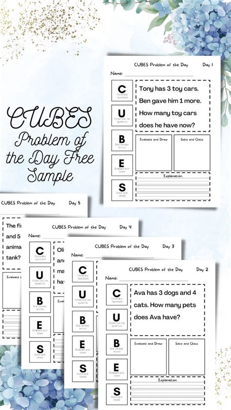 Free Second Grade Cubes Math Strategy Problems Of The Day Cubes Math