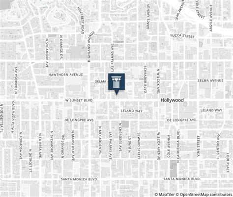 Hollywood Boulevard Los Angeles California Map