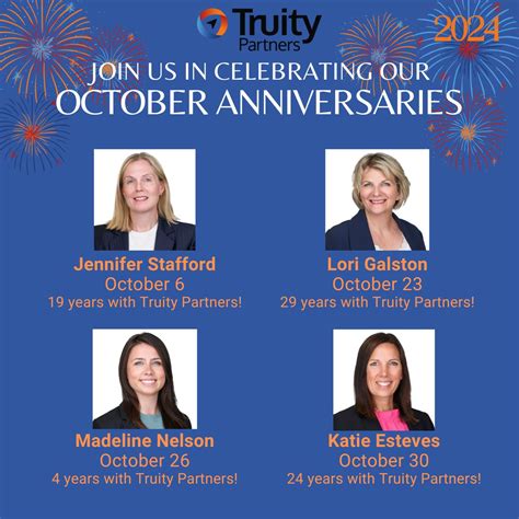 🎆 Join Us In Celebrating Our October Truity Partners Anniversaries 🎆