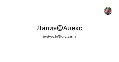 ЛилияАлекс — Teletype