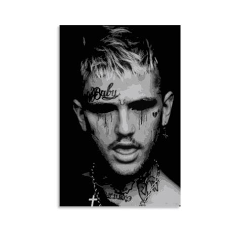 Lil Peep Black And White Sketch Lil Peep Rapper Poster Print Size 12 X