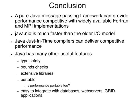 Ppt Mpjava High Performance Message Passing In Java Using Javanio