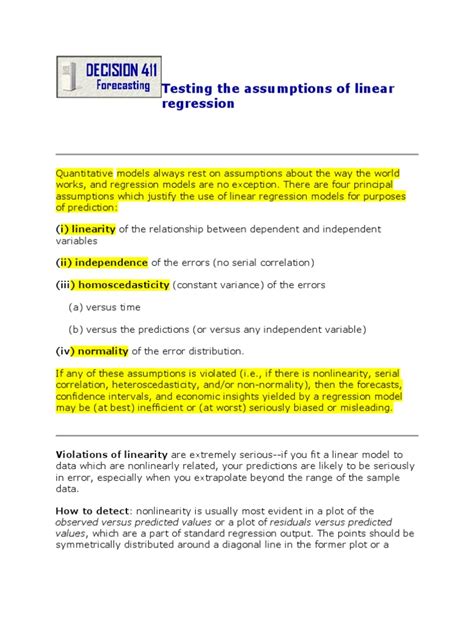 Pdf Testing The Assumptions Of Linear Regression Dokumentips