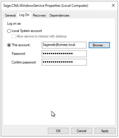Two Server Setup That Separates Web Server And Application Requires Change In Services Rights