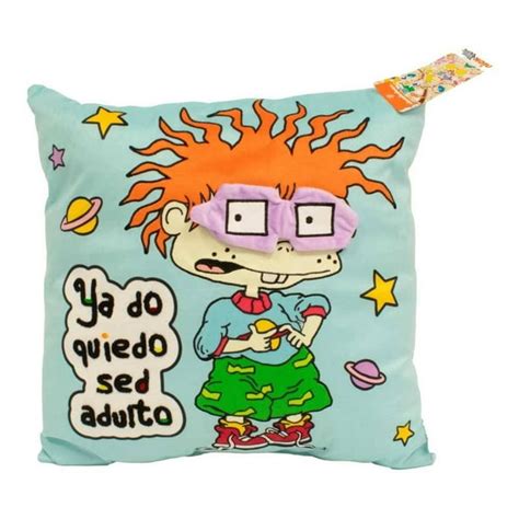 Cojín Decorativo Rugrats Estampado Carlitos Diseño Cuadrado Azul