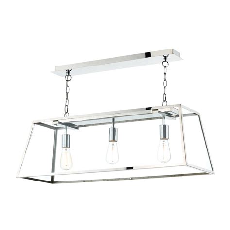 Dar Academy 3 Light Bar Ceiling Pendant Stainless Steel Spectra Lights