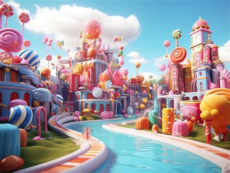 Premium Ai Image Candy Land Candy Paradise