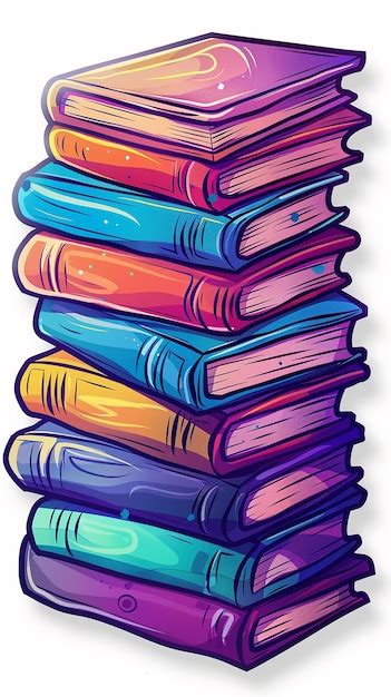 Beautiful Stack Of Books As A Desktop Icon On White Background