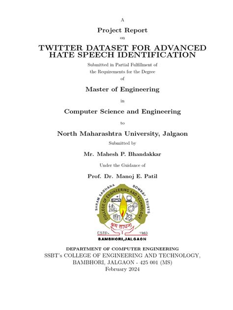 Twitter Dataset For Advanced Hate Speech Identification Final Pdf Machine Learning Hatred