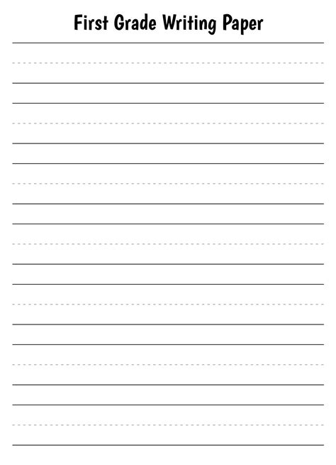 First Grade Lined Paper Handwriting Paper Writing Paper Template