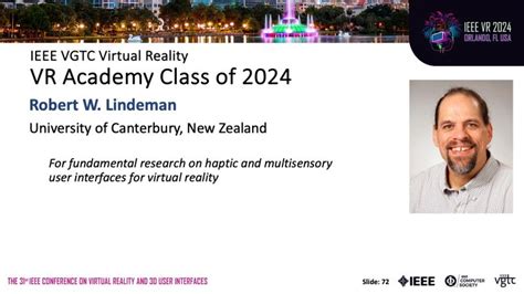 Congratulations Prof Rob Lindeman On Your Award 🏆🎉 Announced At Ieee Vr 2024 Prof Lindeman