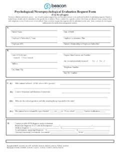 Psychologicalneuropsychological Evaluation Request Form