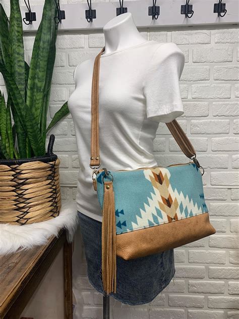 Wool And Leather Crossbody Bag Caramel Genuine Leather Rancho Arroyo
