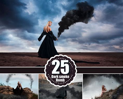 25 Dark Smoke Bomb Overlay Photoshop Smoke Bombs Black Color Smoke