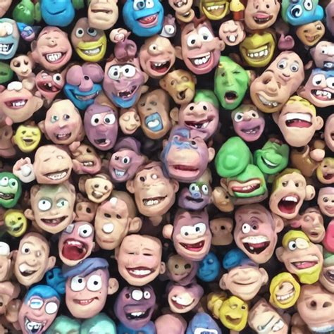 Claymation Character Devin Montes Smiling Cartoon Head Arthubai