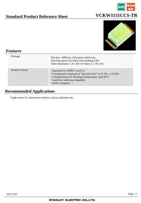 Pdf Standard Product Reference Sheet Vckw1151ccs Tr Features