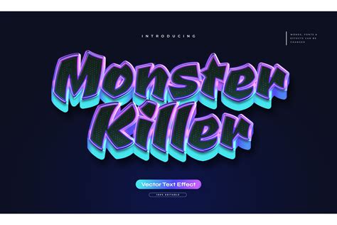 Monster Killer Text Style With 3d Effect Graphic By Weiskandasihite · Creative Fabrica