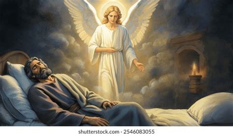 「biblical Illustration Joseph Sleeping On Bed」のai生成画像、2546082995