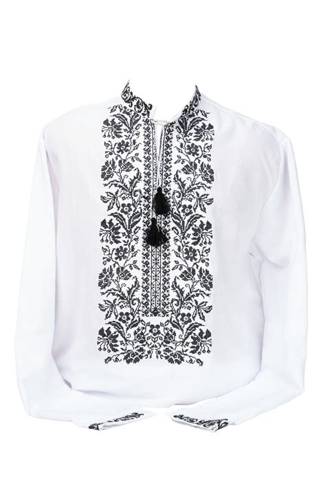 Ie Barbati Din Bumbac Model Floral Culoare Albnegru Marime 48 Ro