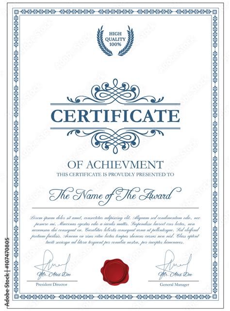 Quality Certificate Template