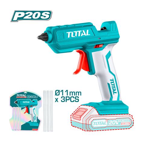 Pistola De Silicona Inalámbrica 20v Total Tools Con 3 Barras