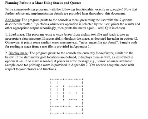 planning paths in a maze using stacks and queues