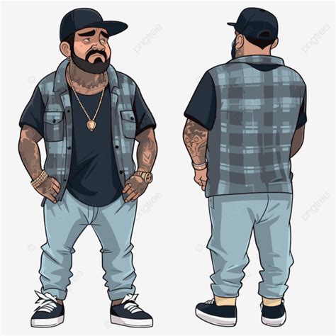Cholo Clipart Bearded Character Vector Two Versions Of The Man Wearing