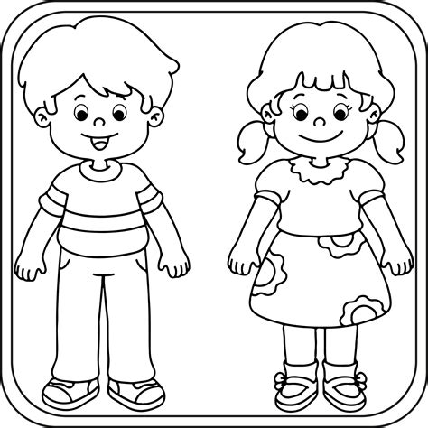 Coloring Page Boy And Girl 5594321 Clipart Library