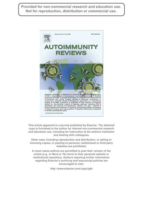 Pdf Autonomic Dysfunction In Autoimmune Rheumatic Disease
