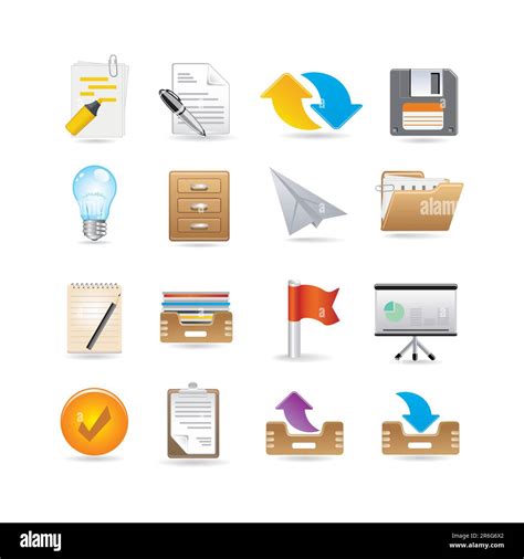 Projects And Documents Icons Stock Vector Image And Art Alamy