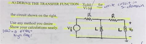 solved derive the transfer function v 0 s v i s for the