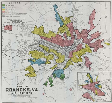 Redlined Map Of Roanoke Encyclopedia Virginia