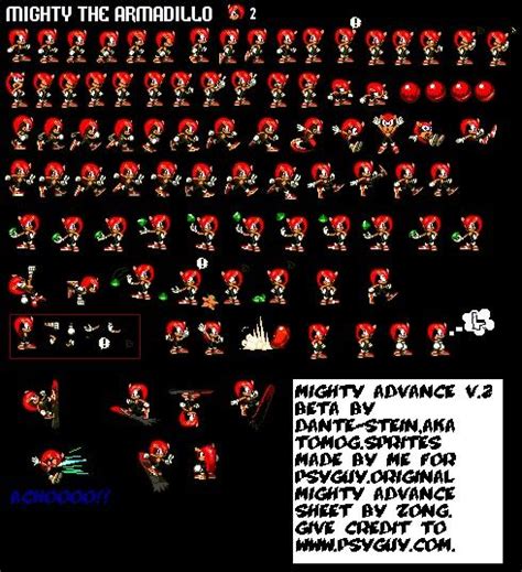 Mighty The Armadillo Sprites