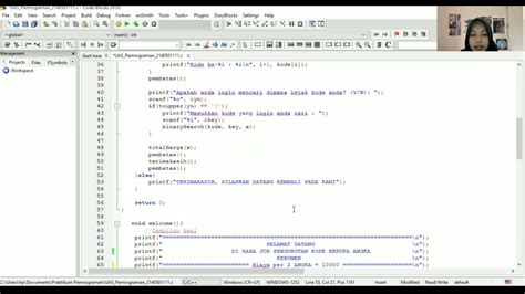 Program Array Bahasa C Penjelasan Kode Program Proyek Akhir Praktikum Pemrograman Youtube