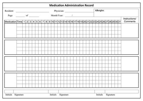 Medication Administration Record Template 10 Free Pdf Printables Artofit