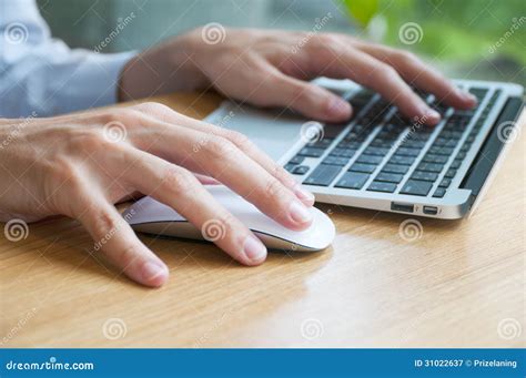 Typing And Using Mouse Stock Image Image Of Working 31022637