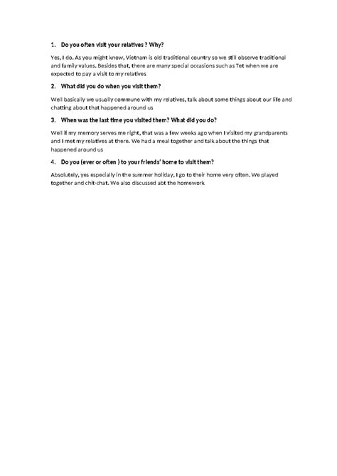 Relatives Nnnn Do You Often Visit Your Relatives Why Yes I Do