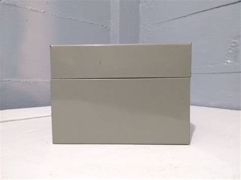 Vintage X Metal Index Card File Box Recipe Box Kitchen Decor Office MidCentury Modern Home