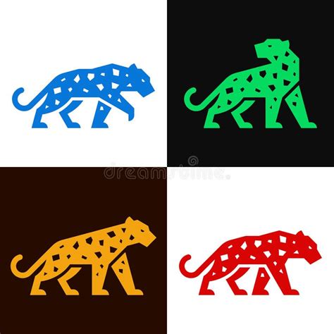 Set Of Leopard Leopard Logo Stock Vector Illustration Of Template Icon 260022753