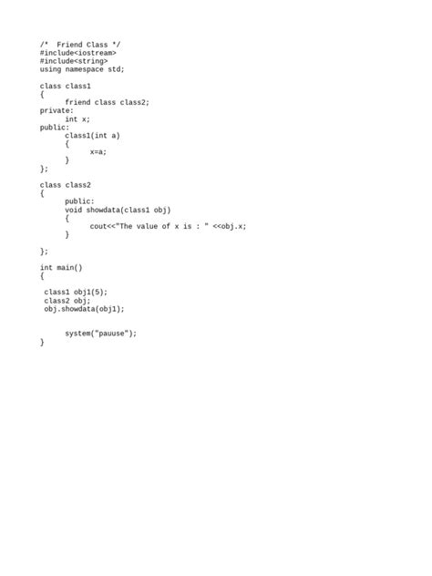 Friend Class Pdf