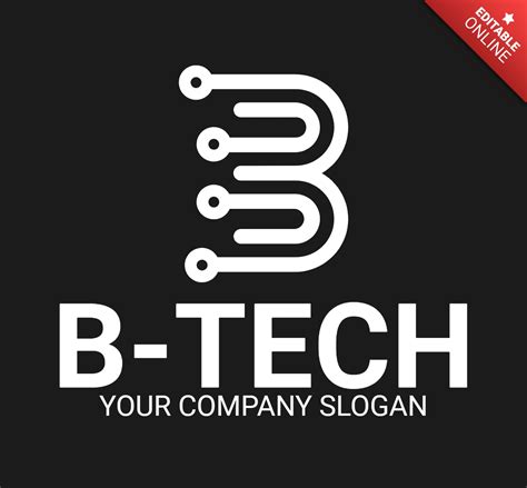 Letter B Tech Logo Design Template Free Design Template