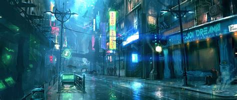 Anime Dark City Background