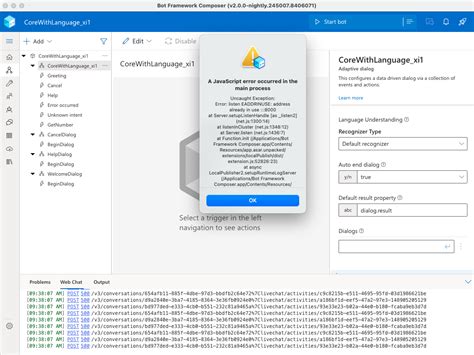 Composer Becomes Unresponsive After Creating And Testing A Bot · Issue 7788 · Microsoft