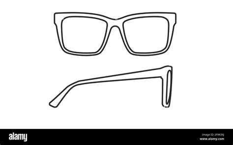 Vector Isolated Illustration Of A Glasses Frame Black Glasses Frame