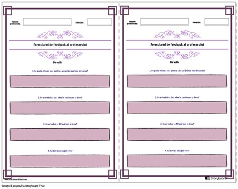 Formular De Feedback Al Profesorului De Culoare Violet